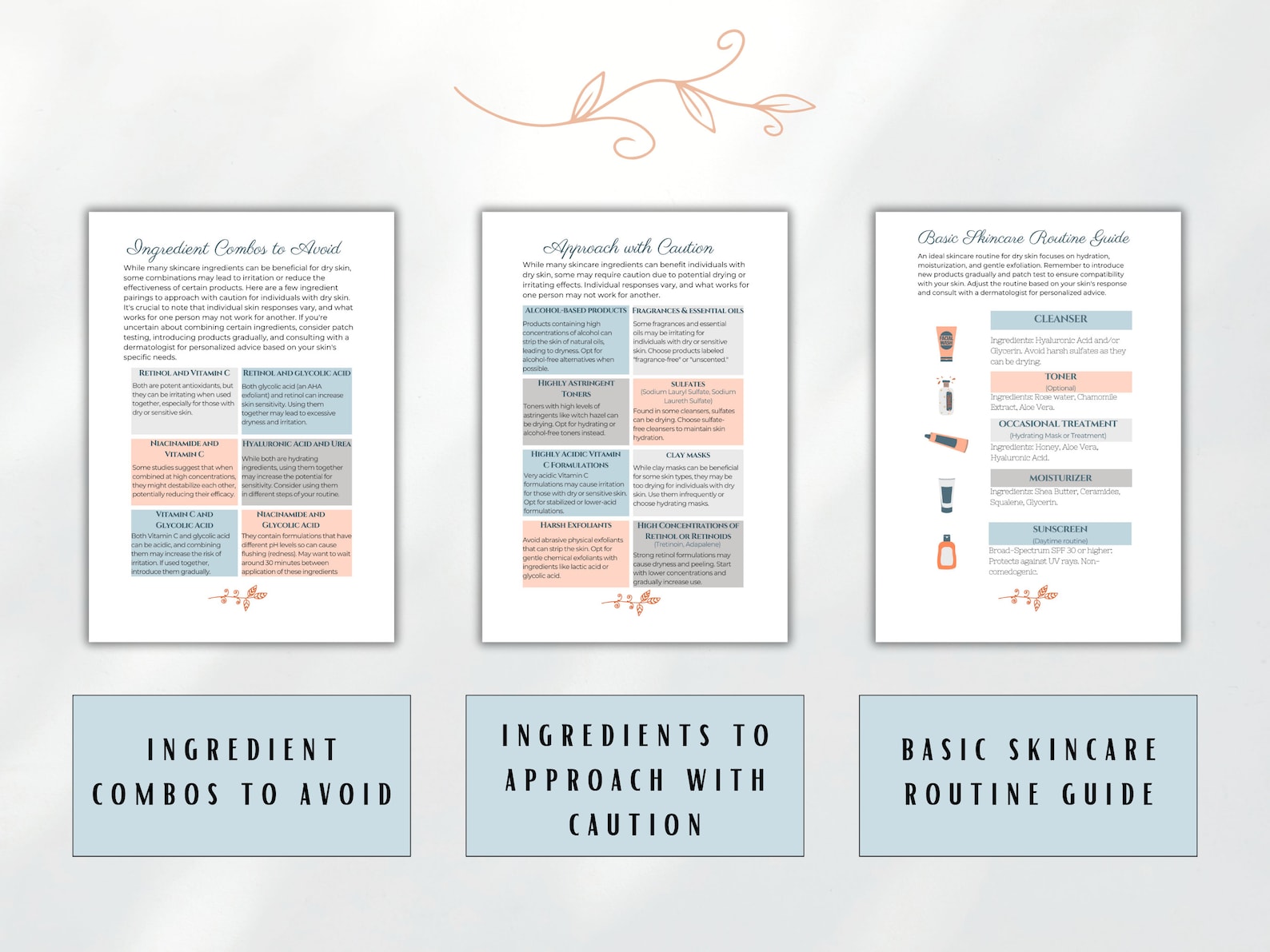 Skincare Ingredient Cheat Sheet for Dry Skin, Printable and Digital PDF ...