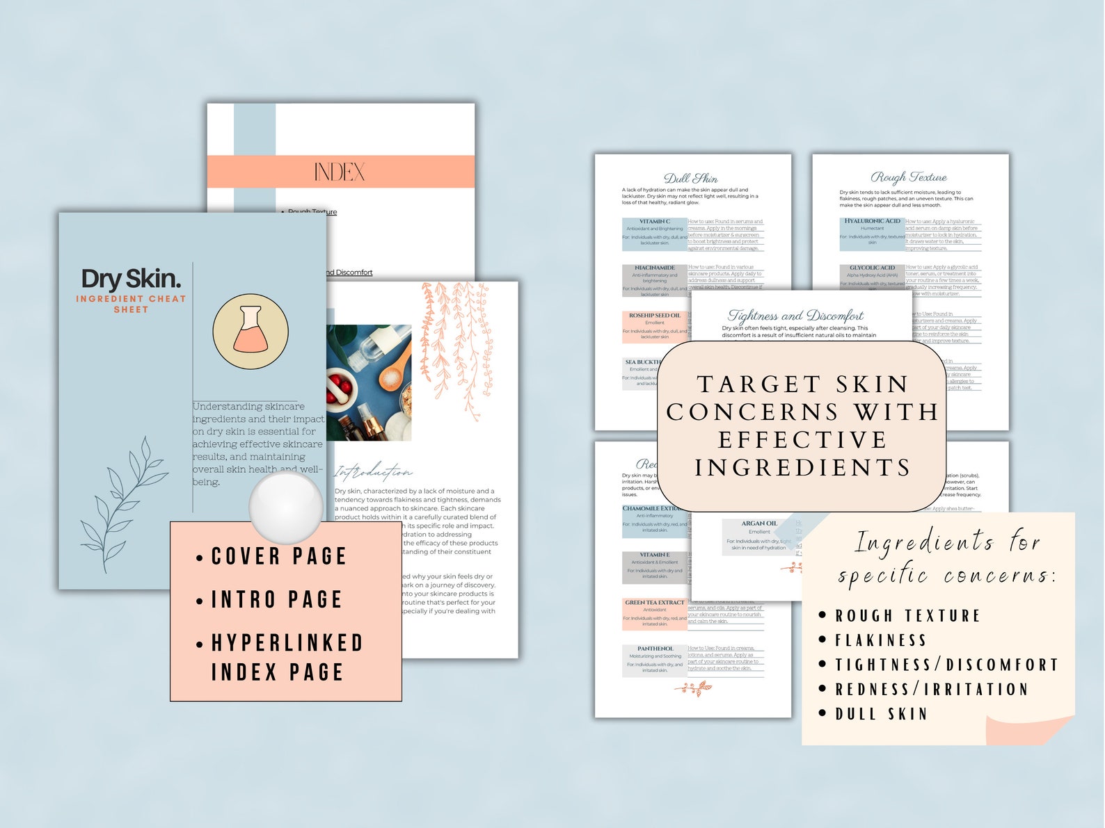 Skincare Ingredient Cheat Sheet for Dry Skin, Printable and Digital PDF ...