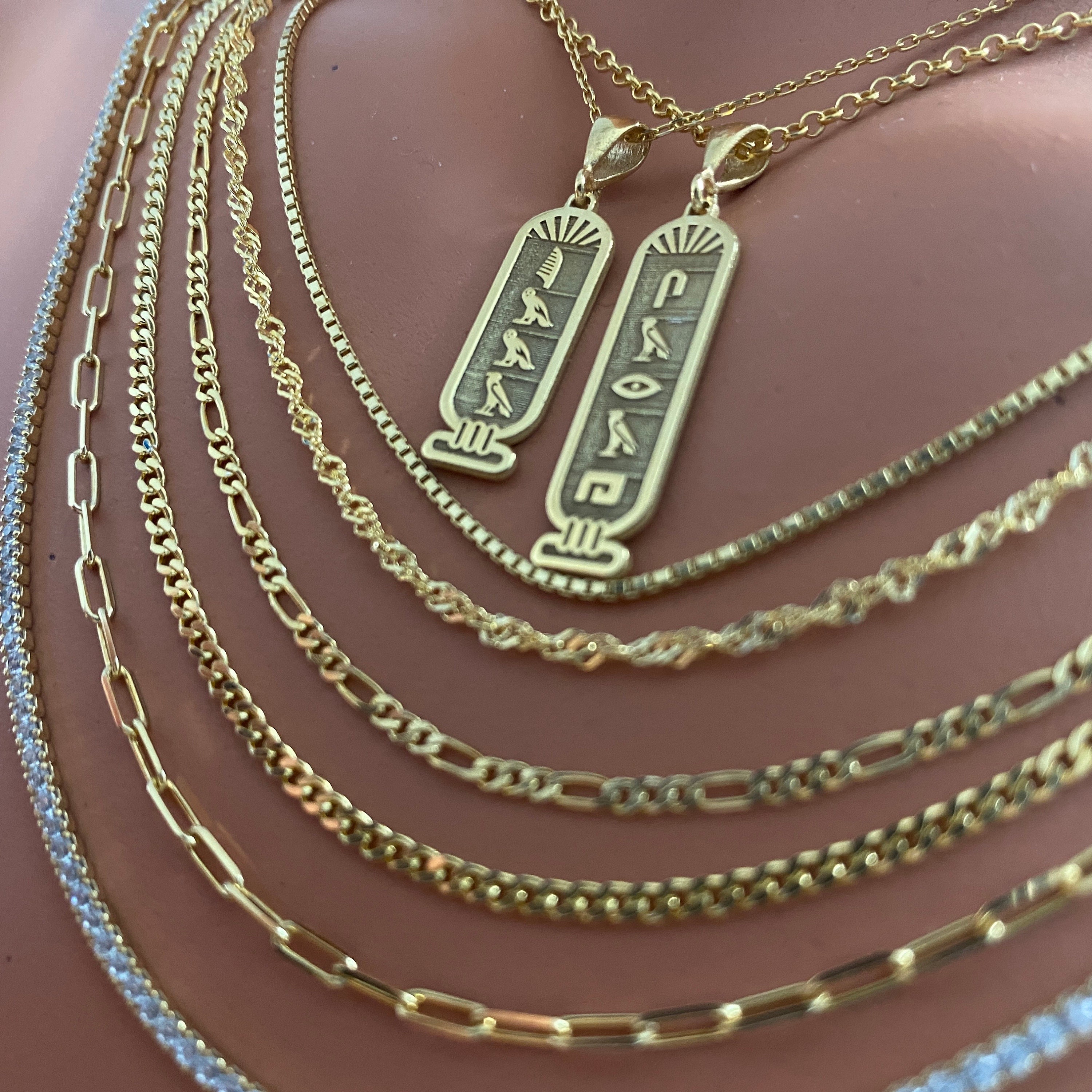 Egyptian Cartouche Name Necklace, Egypt Symbol Name Pendant ...
