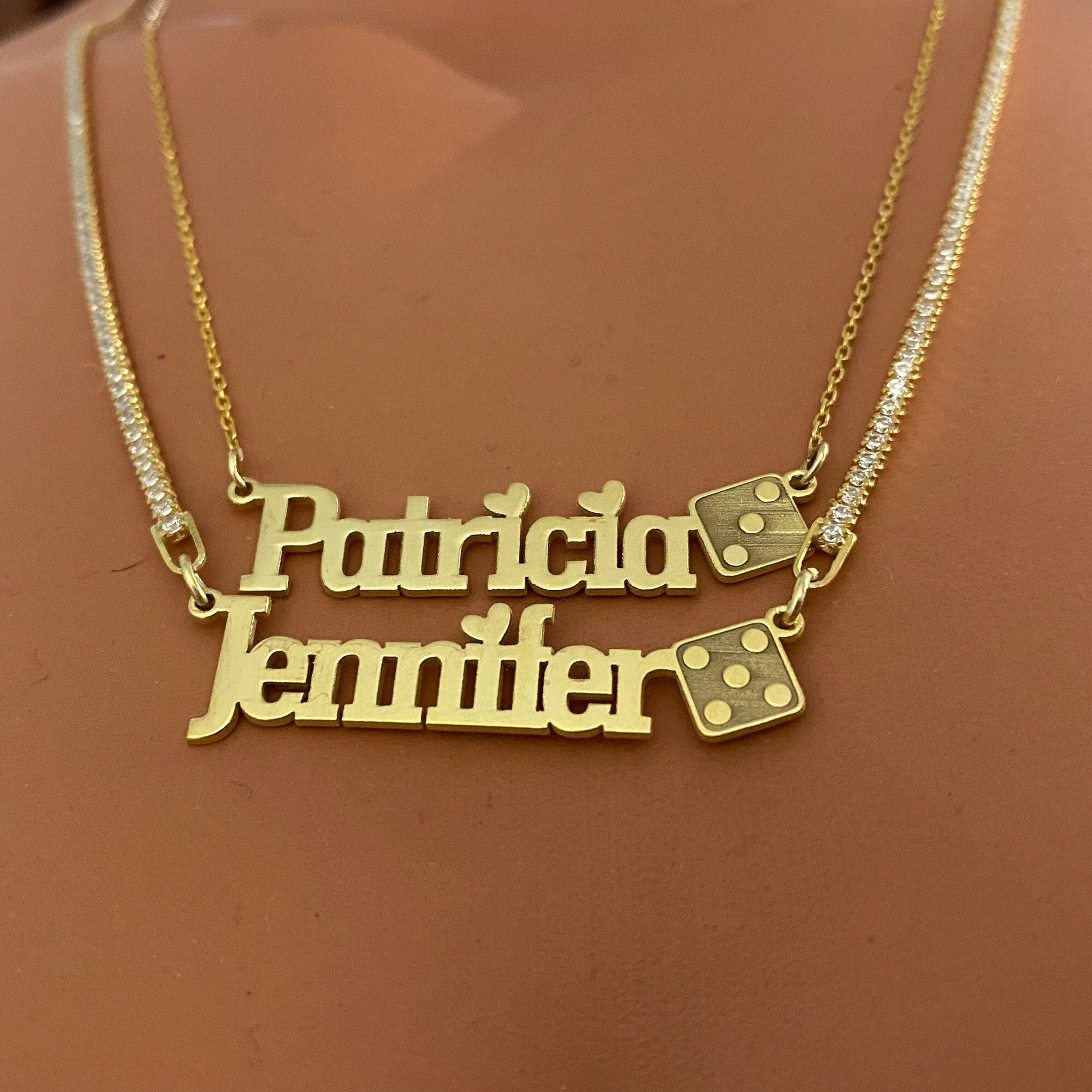 Dice Name Necklace - Etsy