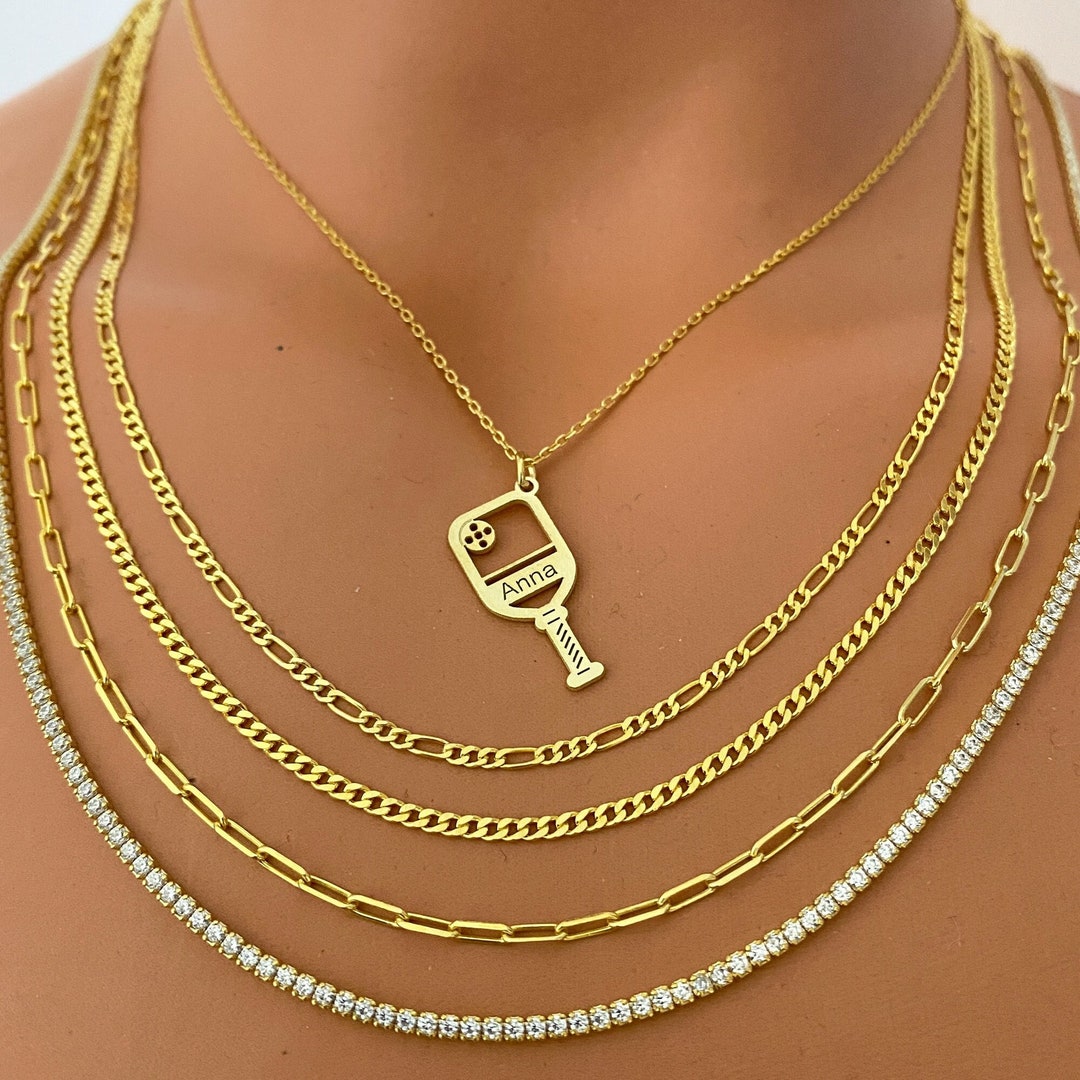 Personalized Pickleball Paddle Necklace: Dainty Minimalist Jewelry Gift ...