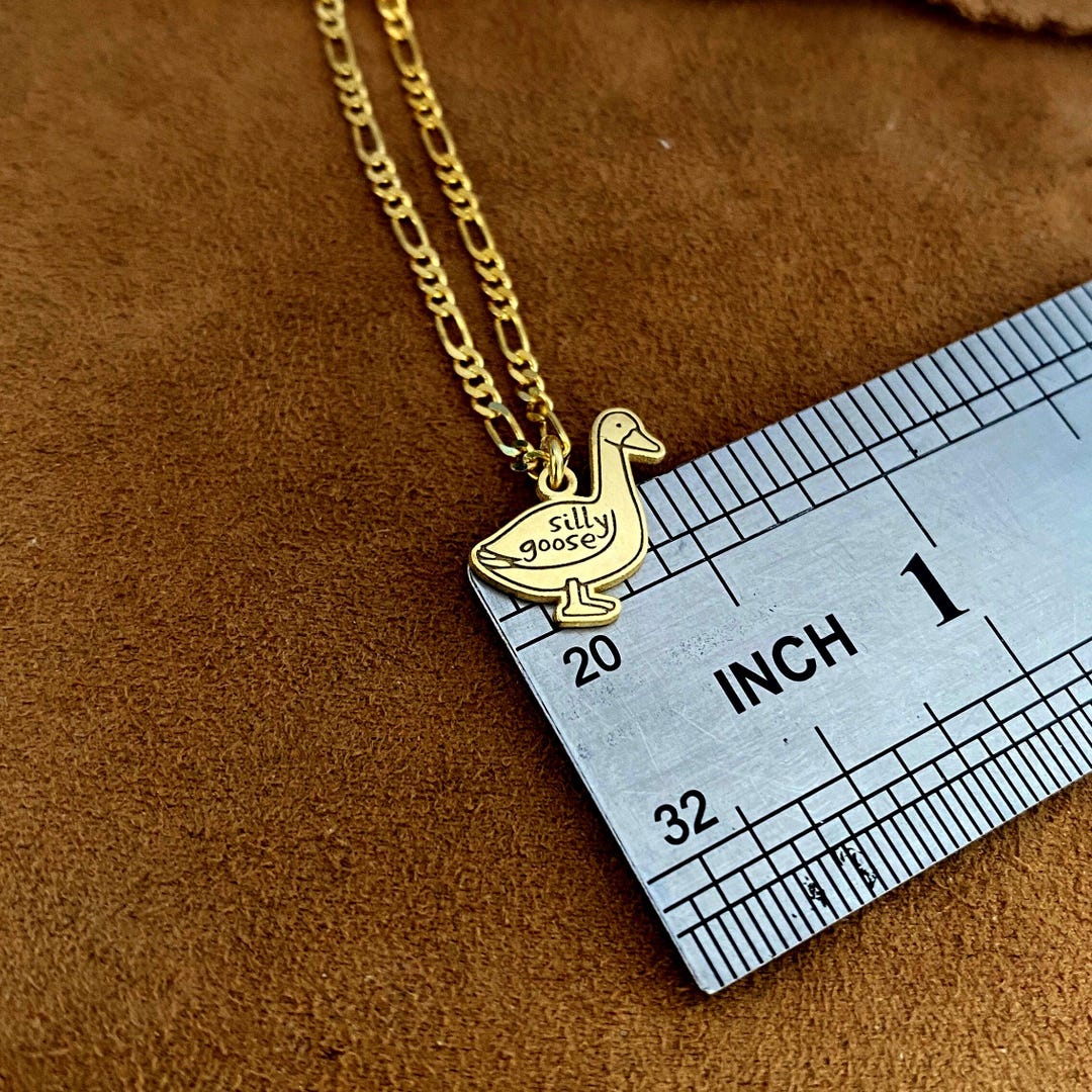 Silly Goose Necklace, Minimal Goose Necklace, Dainty Goose Pendant ...