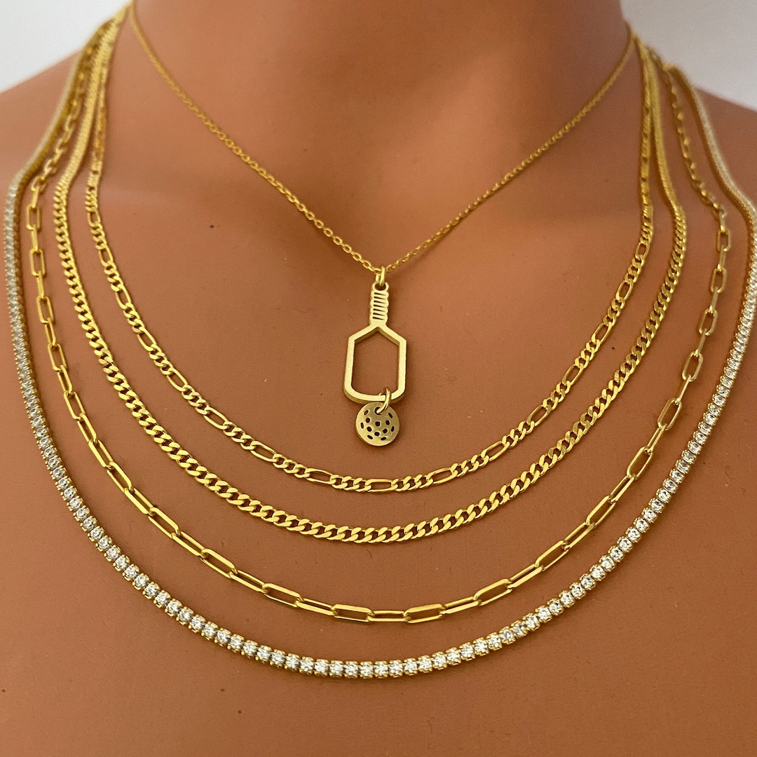Pickleball Necklace, Dainty Dink Pickleball Silver Necklace ...