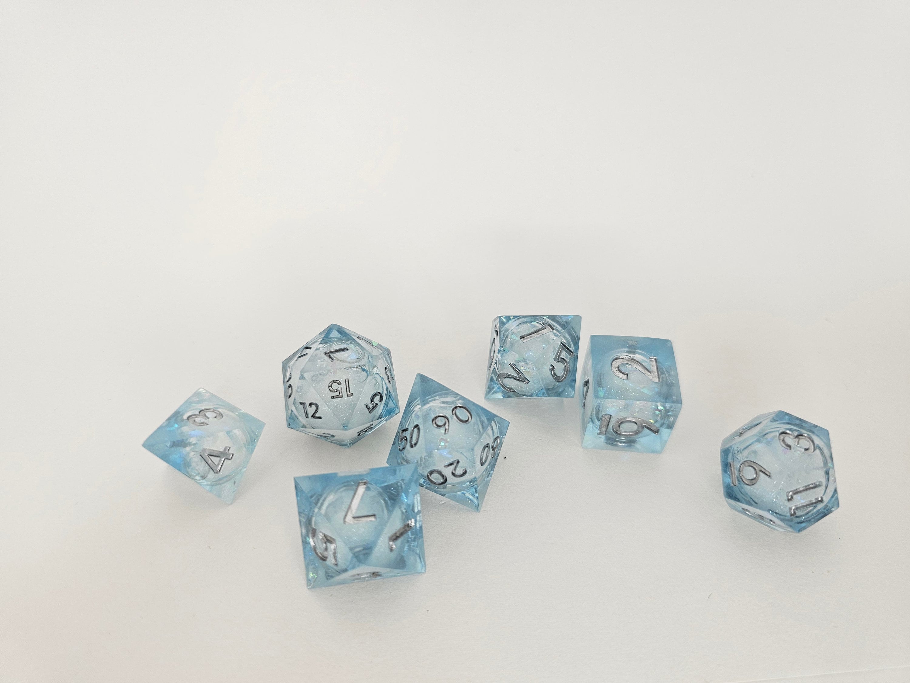 The Wisp (blue) Liquid Core Dice Set [7] - Etsy