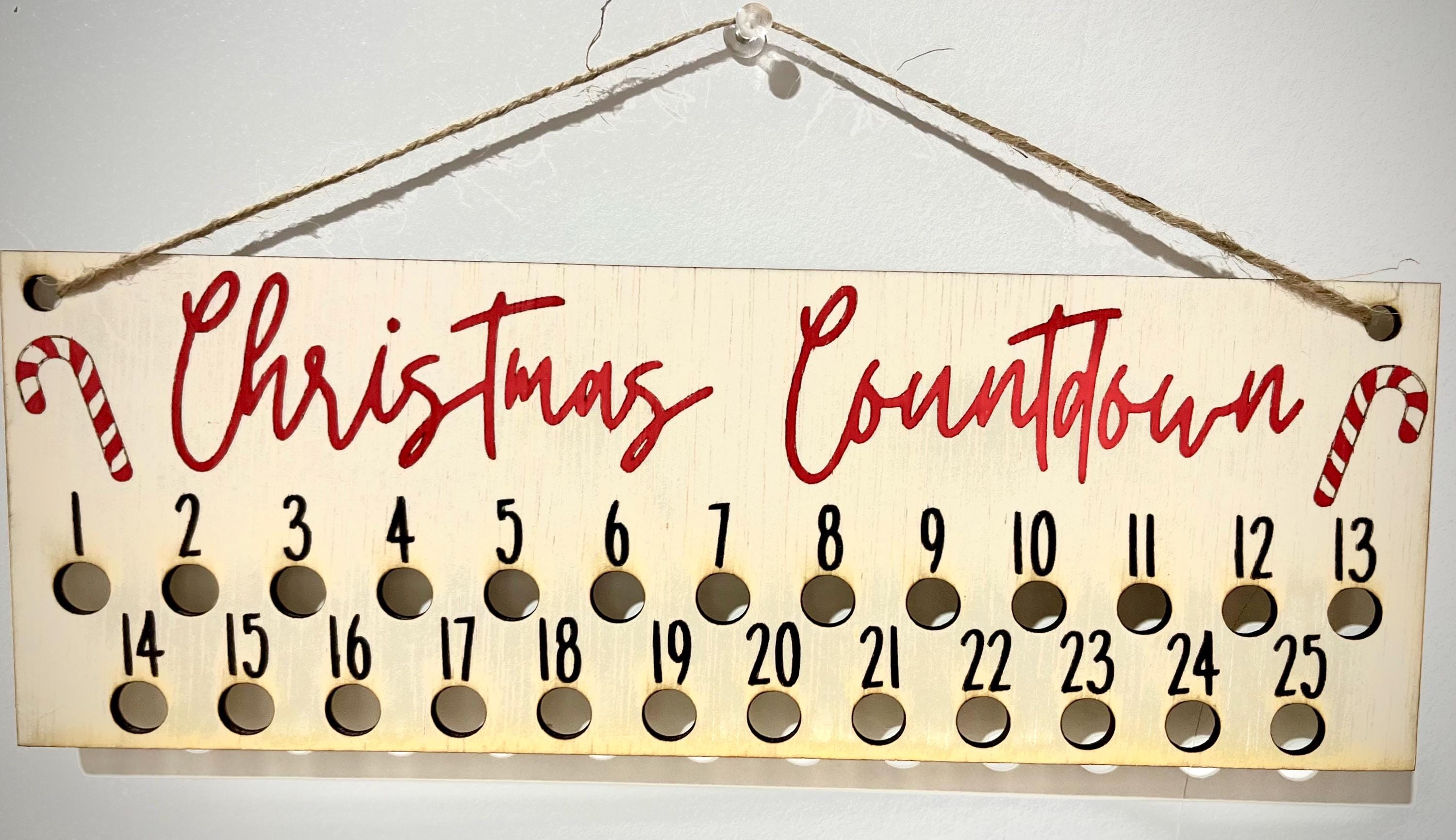 Wood Candy Cane Christmas Countdown - Etsy