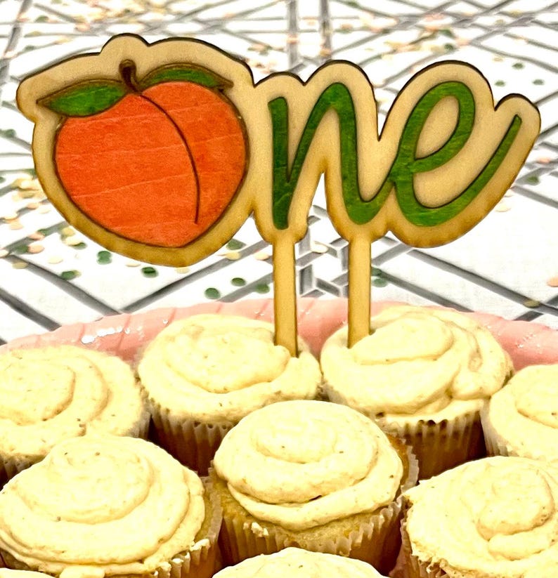 Peach "one" Cake Topper - Etsy