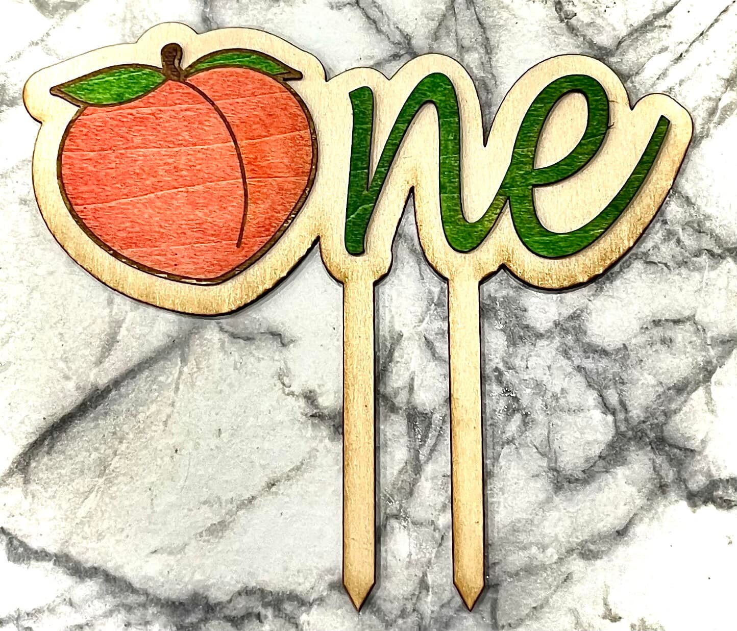 Peach "one" Cake Topper - Etsy