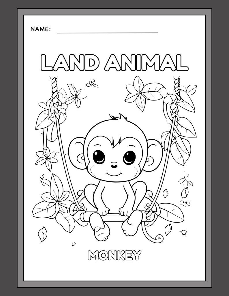 Land Animals Coloring Books for Kids 7pgs - Etsy