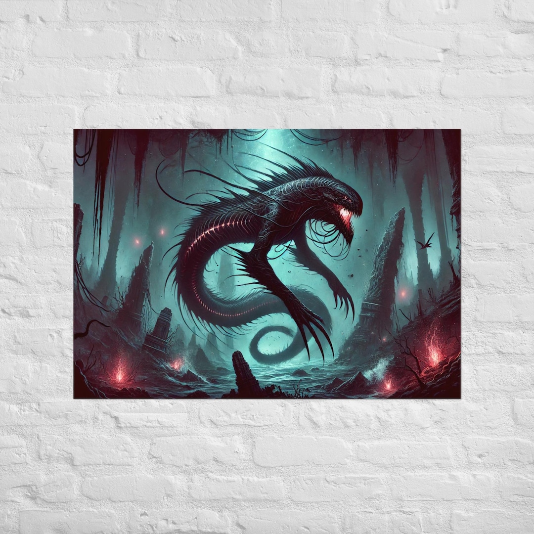Xirthal Dark Fantasy Poster Abyssal Horror Art Print Deep-sea Monster ...