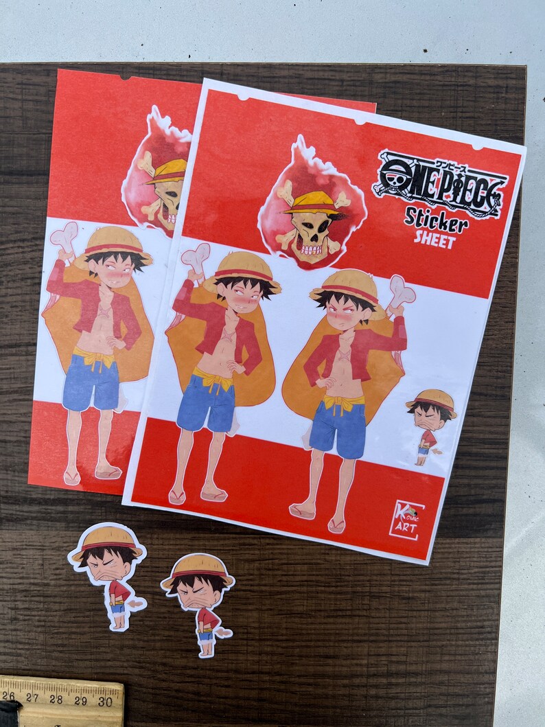 Mini Custom One Piece Stickers Sheet | Funny Cute || Cute Chibi - Etsy