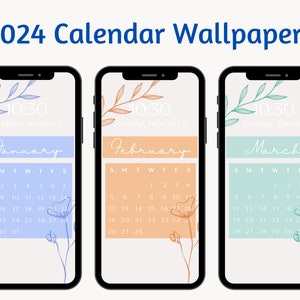 2024 12 Month Digital Calendar iPhone Calendar iPhone Background 2024 ...