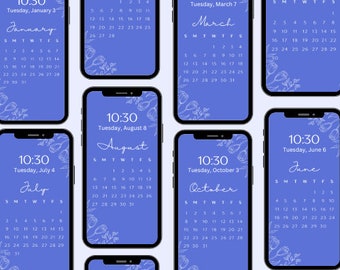 2024 12 Month Digital Calendar iPhone Calendar iPhone Background 2024 ...