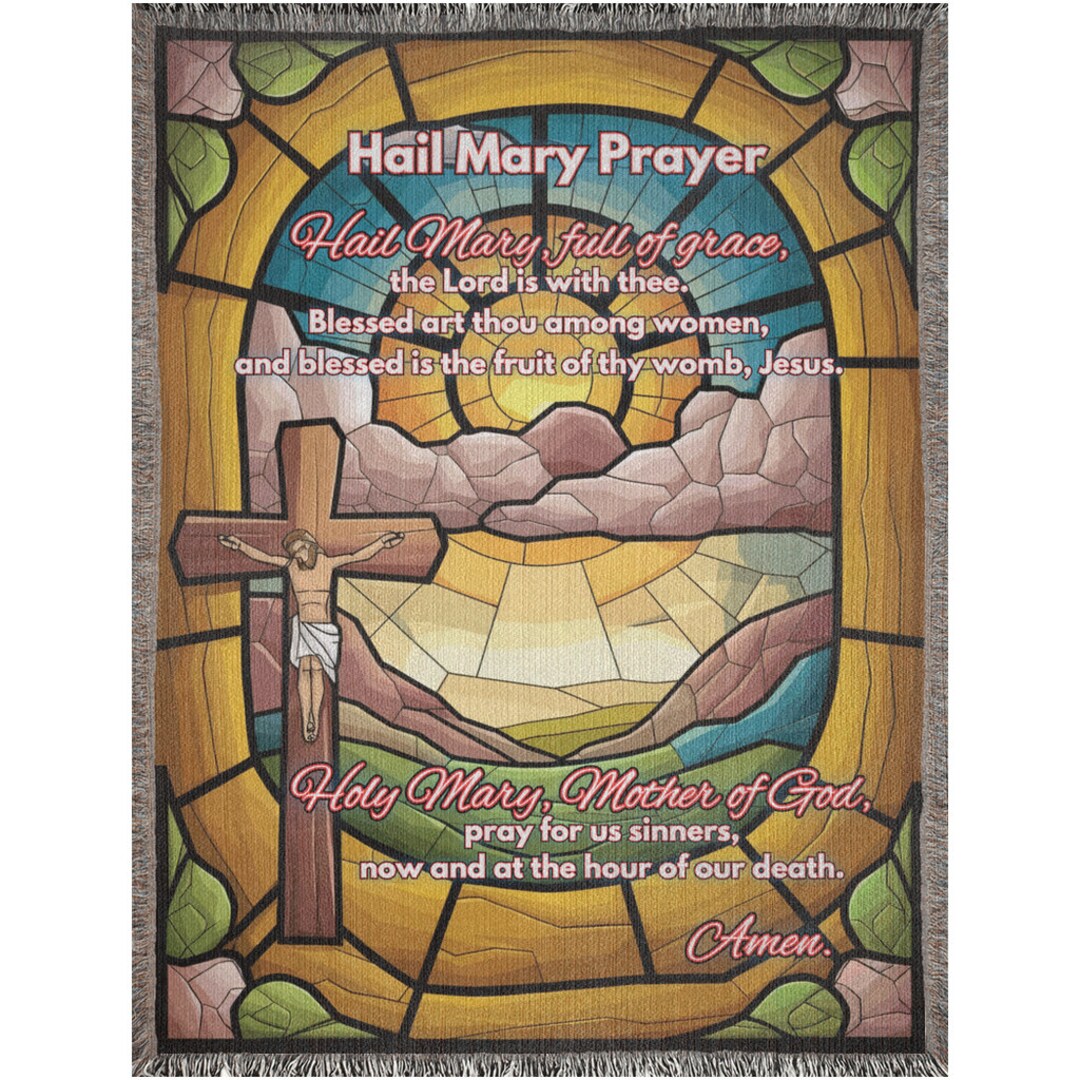 The hail Mary Prayer Woven Blanket 60x80 Inch Comfort & Devotion - Etsy