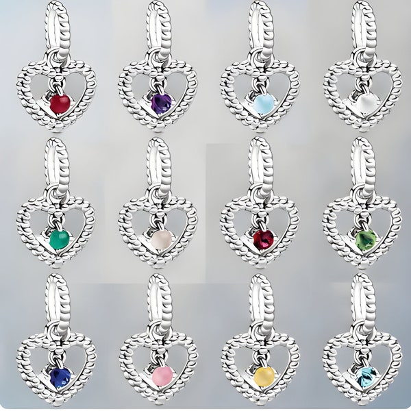 Pandora Bracelet Silver Charms Birthstone - Etsy