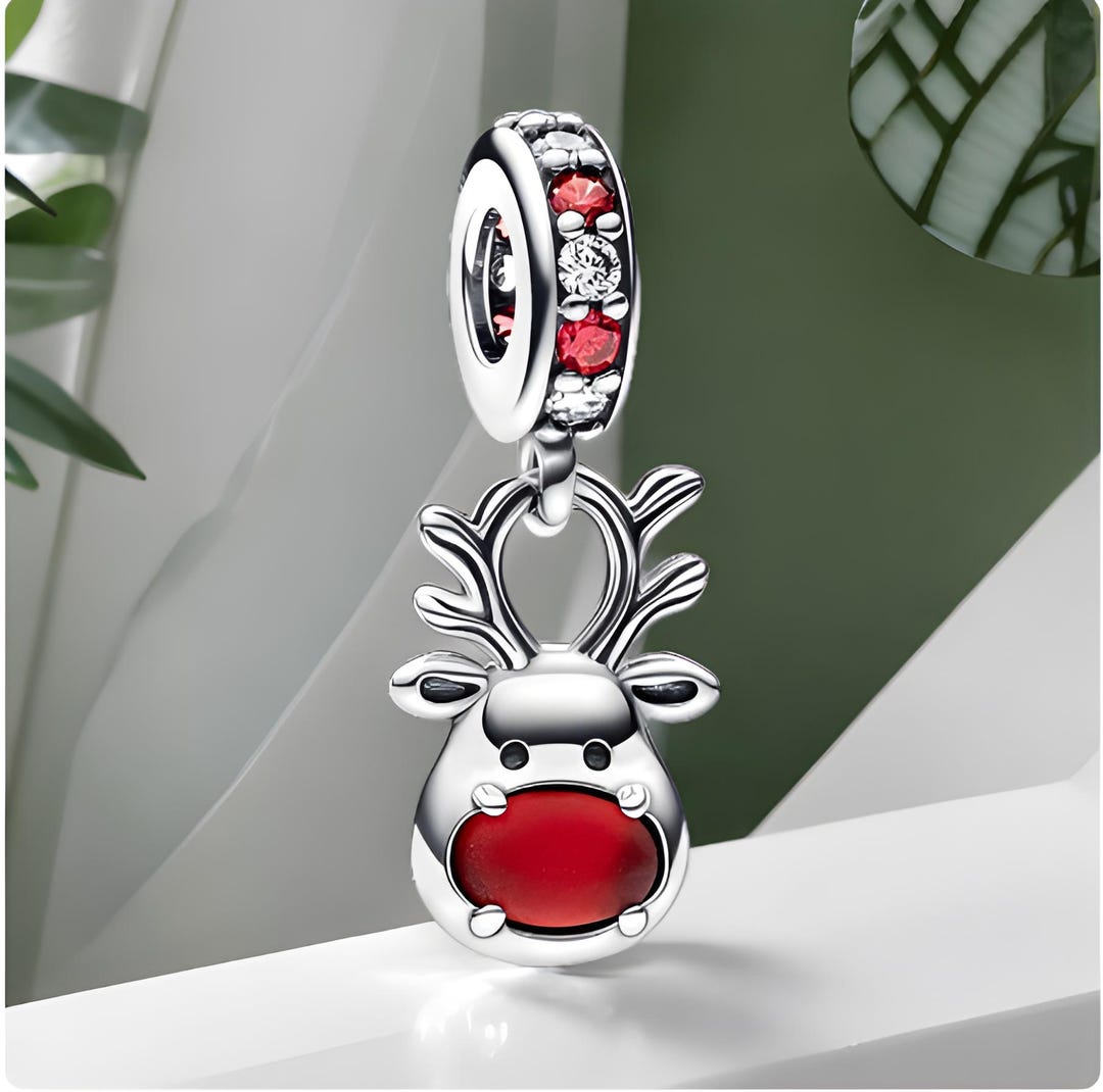Reindeer Charm, Christmas Charm, Genuine 925 Silver, Charm for Mum ...
