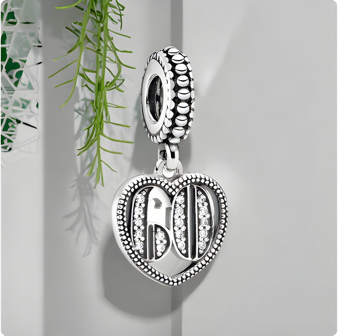 60th Celebration Charm, Celebration Dangle Charm, 60th Anniversary ...