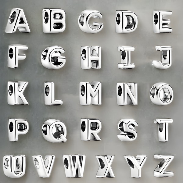 Pandora Charms for Bracelet Alphabet - Etsy UK