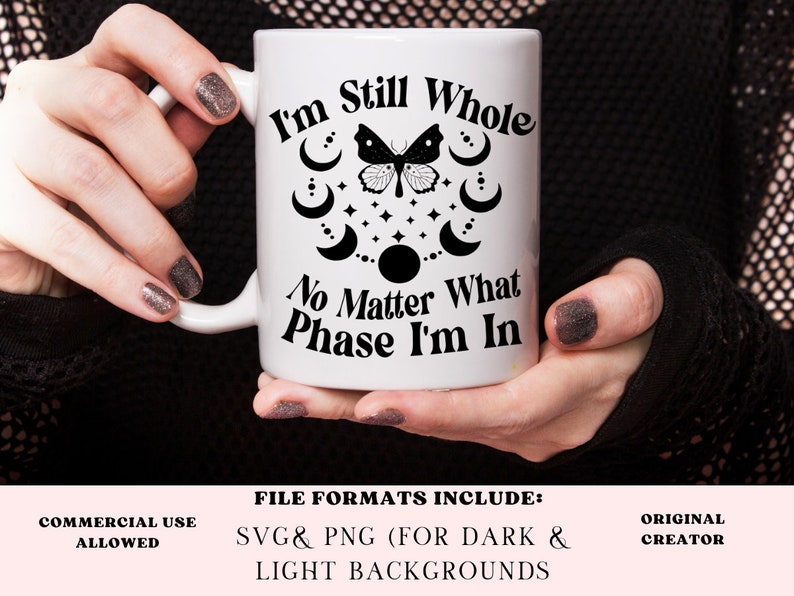 Moon Phase Svg, Quote Design for Cricut Sublimation Witchy, Mystical ...
