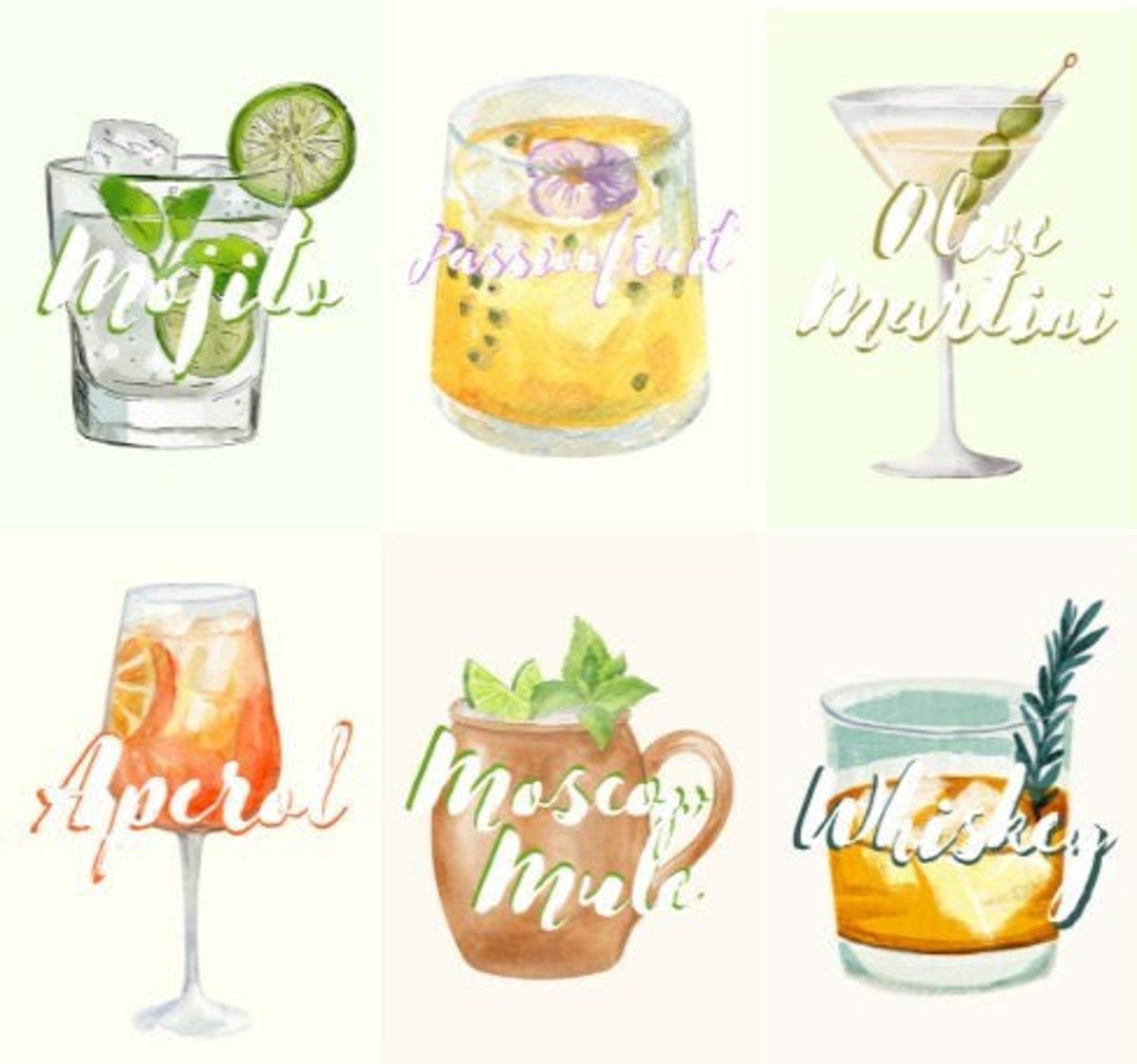 Cocktail Signs - PRINTABLE - Etsy