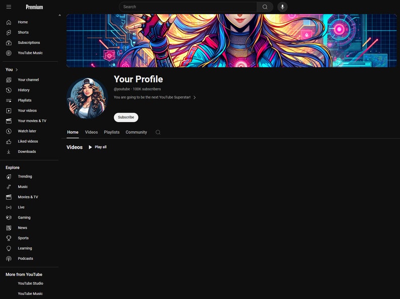 Gamer Girl Design for Youtube Channel Gamer Avatar Influencer Includes ...