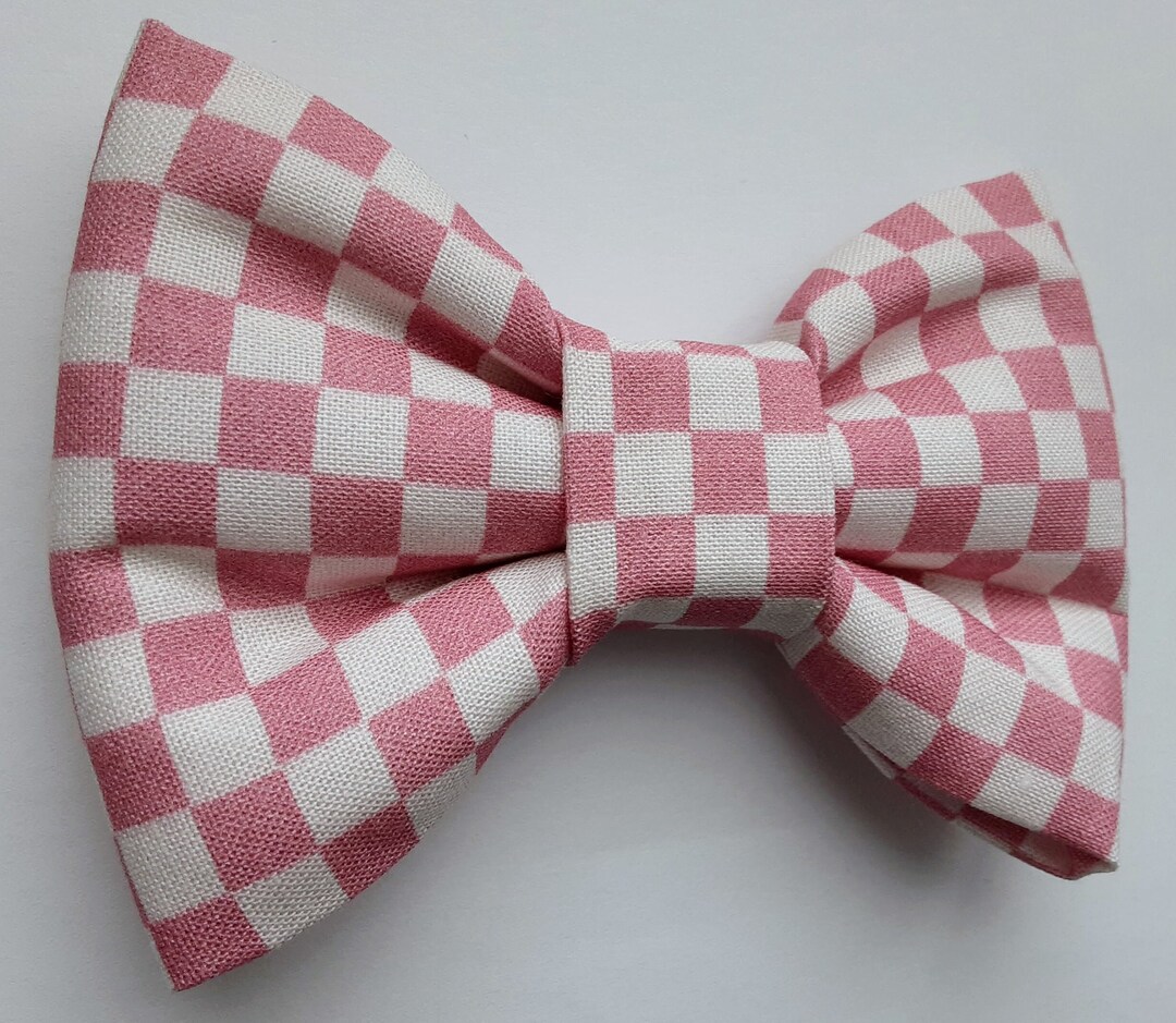 Lilac Checkers Bow Tie, Dog Bow Tie, Dog Accessory, Dog Gift, Cat Bow ...