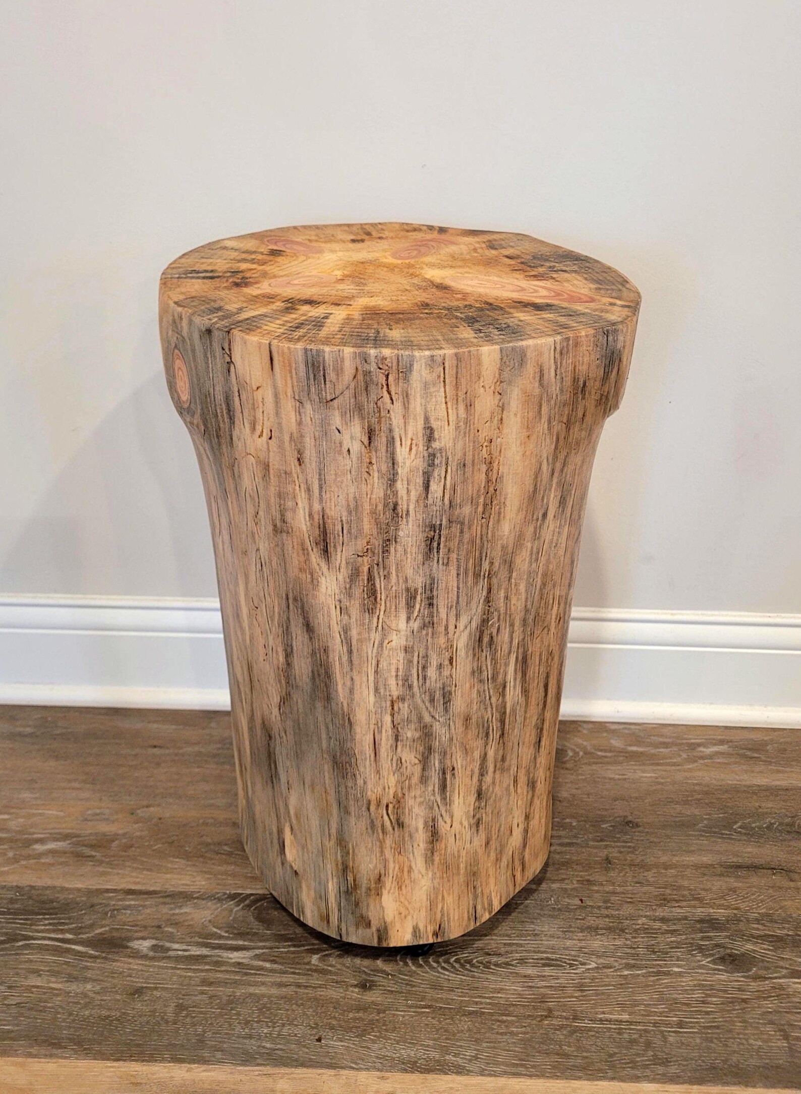 Unique Log Table With Legs, Tree Stump Table, Rare Spalted Pine, One of ...