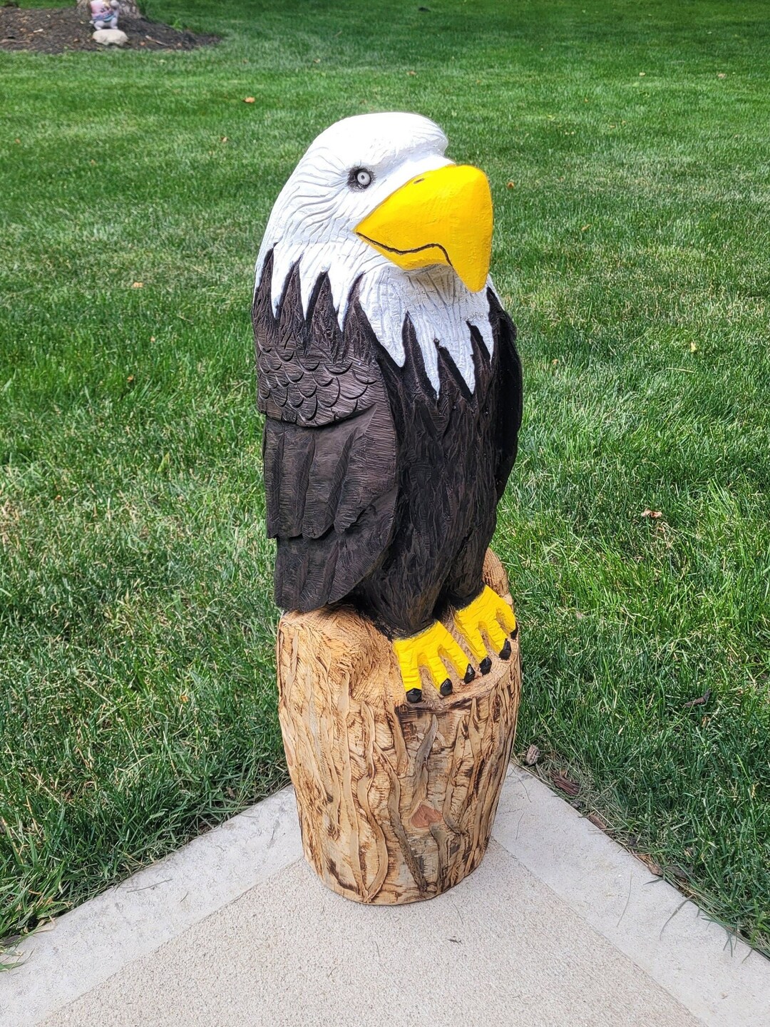 30 Chainsaw Carved Bald Eagle Sculpture Life-size Eagle Statue Wooden ...