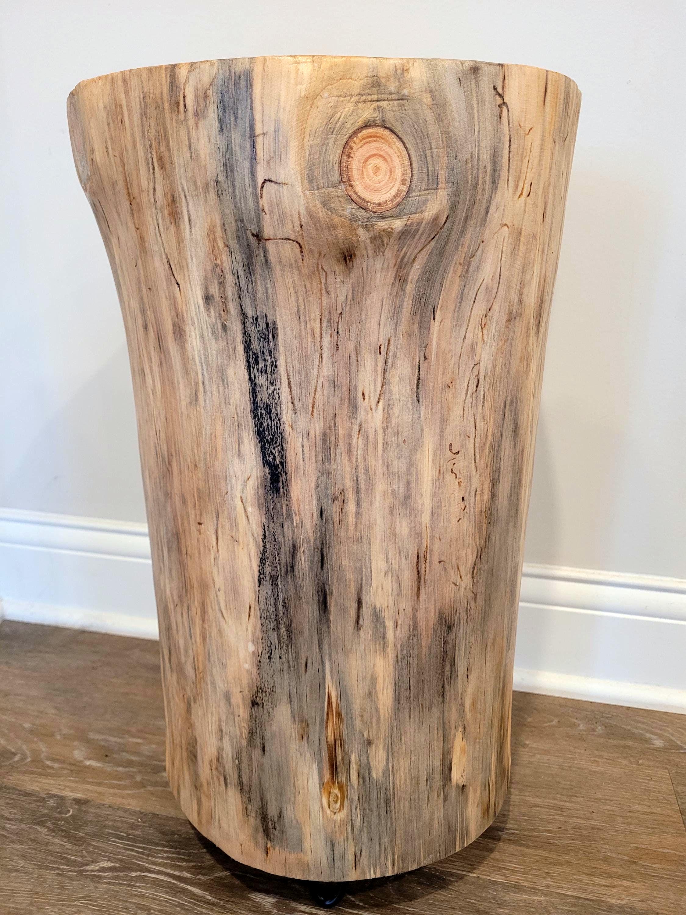 Unique Log Table With Legs, Tree Stump Table, Rare Spalted Pine, One of ...