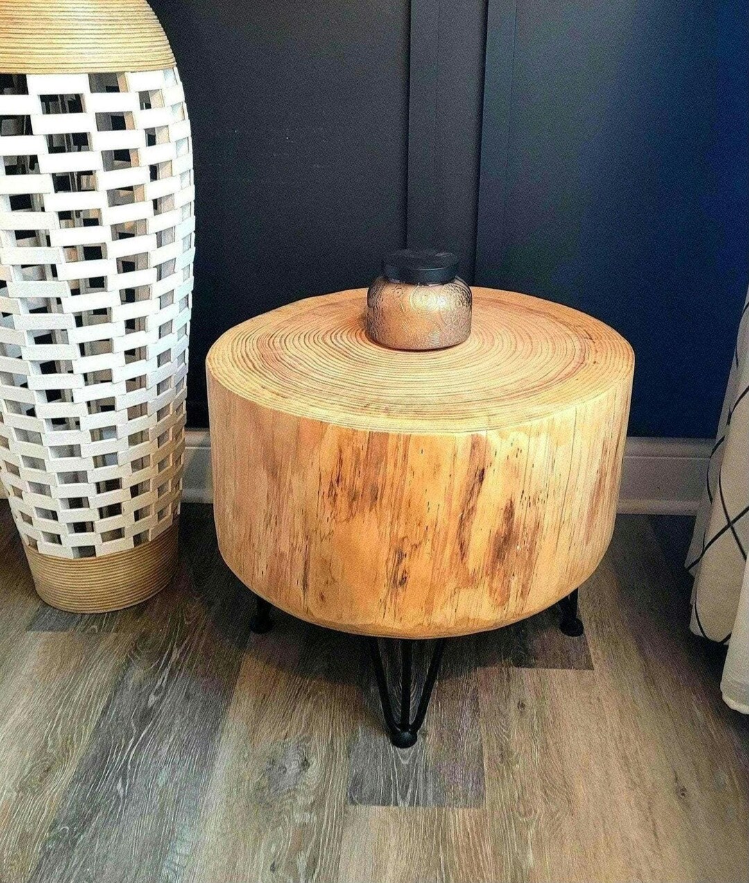 Large Log Table With Legs, Modern Tree Stump Table, One of a Kind ...