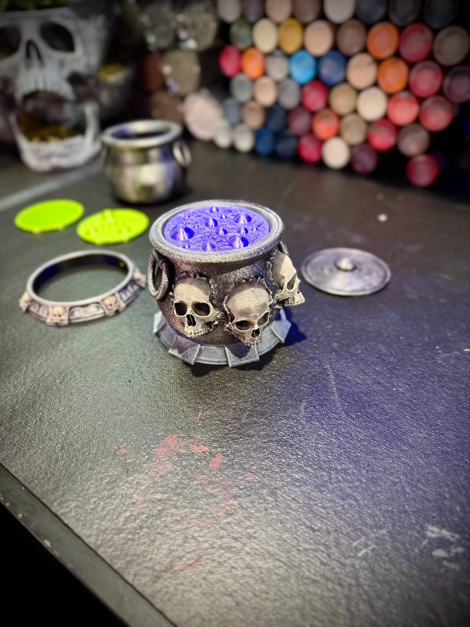 3D Printed Customizable Cauldron With Skulls – Spooky & Unique! - Etsy