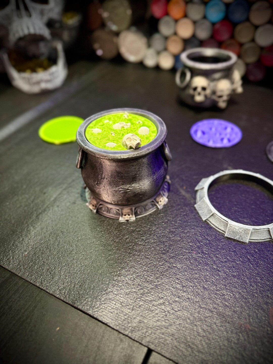 3D Printed Customizable Cauldron With Skulls – Spooky & Unique! - Etsy