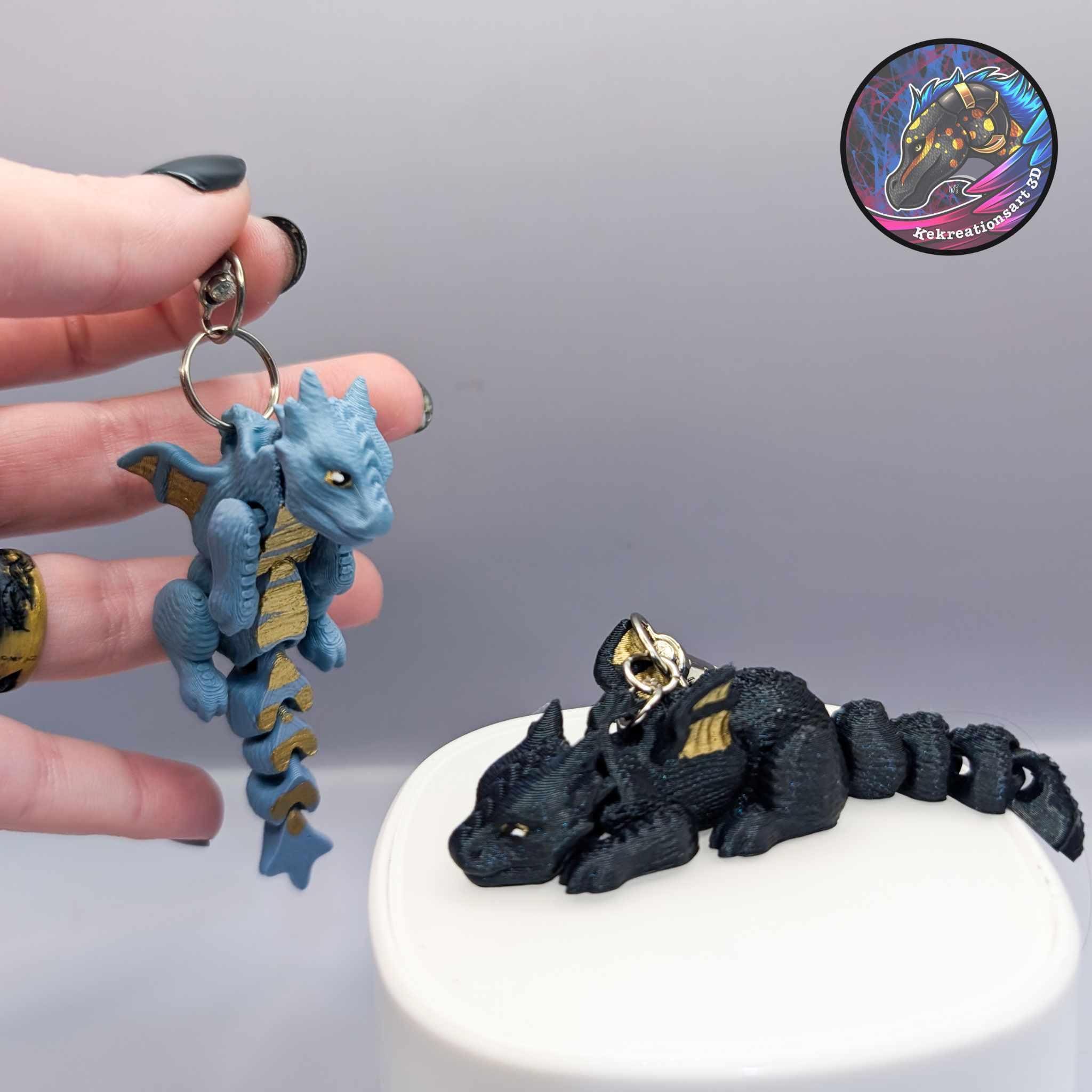 The Scruffed Baby Dragon – 3D Printed Flexy Keychain - Etsy