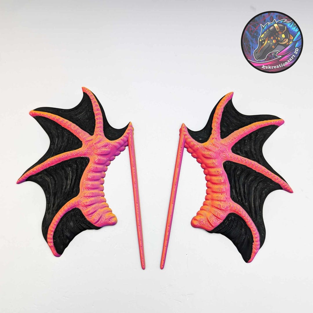 3D Printed Dragon Wing Hair Sticks: Fantasy Cosplay Accessory - Etsy