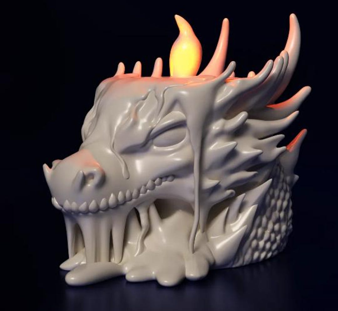 3D Printed Dragon Head LED Tealight Holder – Enchant Your Space! - Etsy
