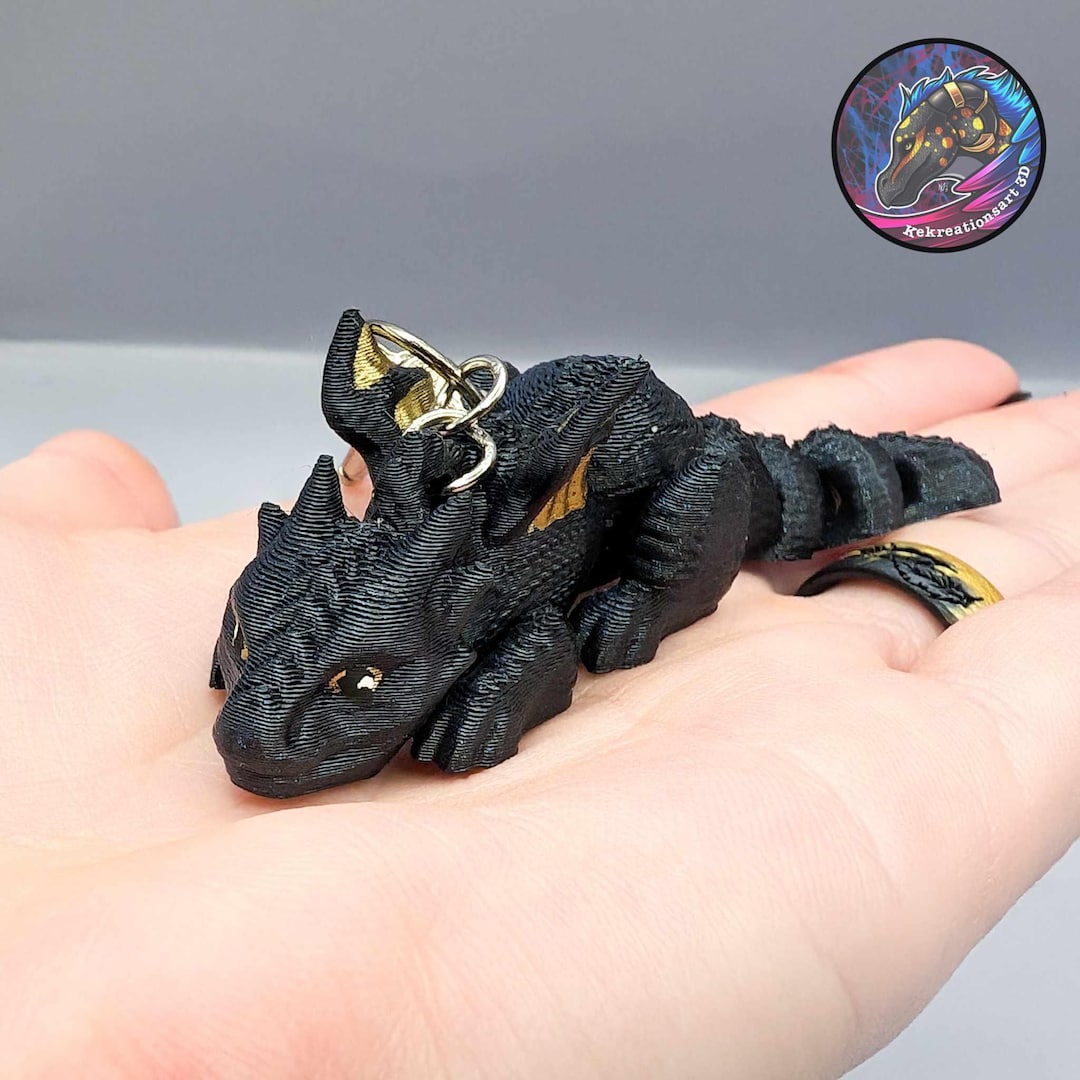 The Scruffed Baby Dragon – 3D Printed Flexy Keychain - Etsy