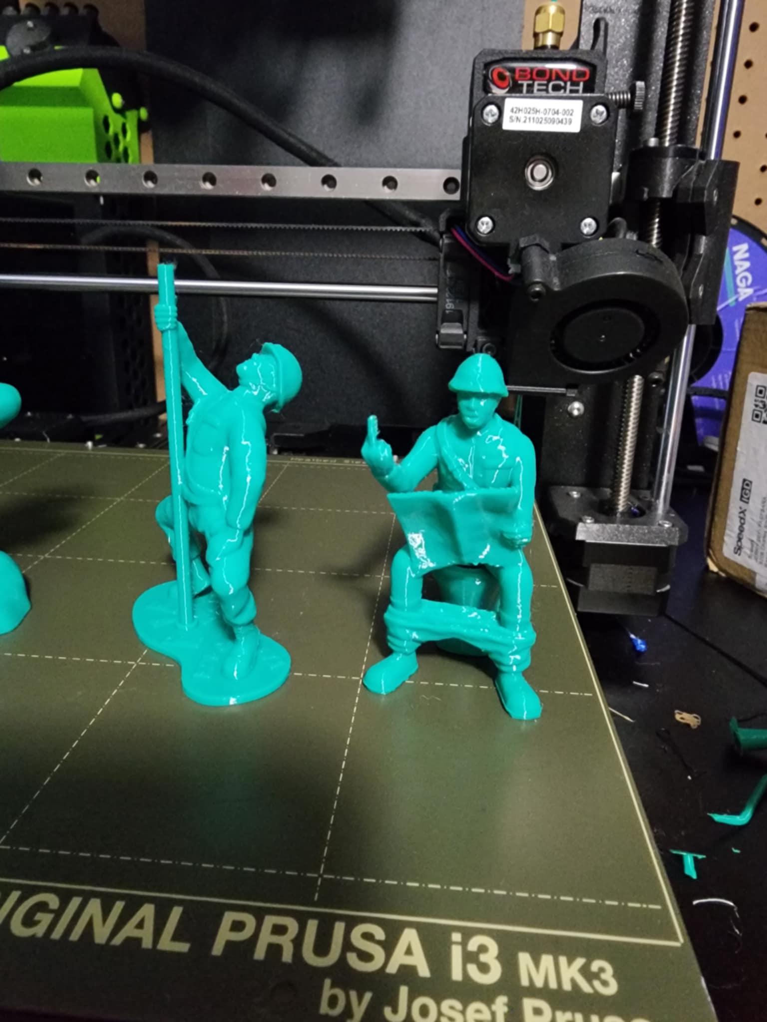 Comical 3D Printed Green Army Men - Etsy