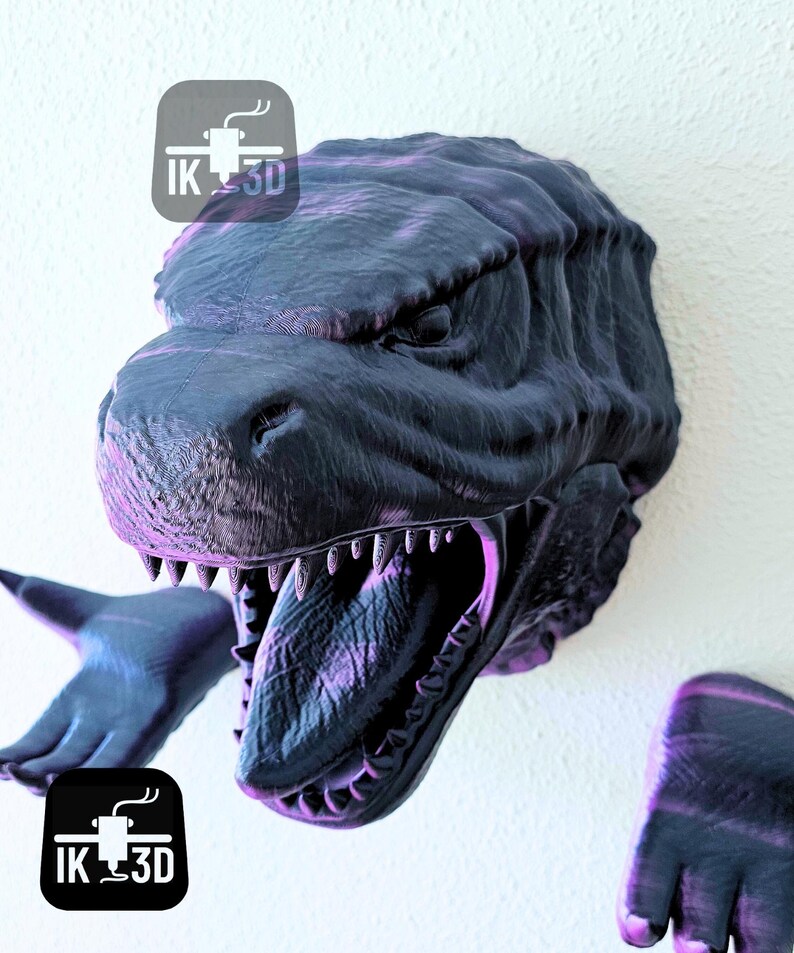 3D Printed Godzilla Head Wall-mounted Controller Holder - Etsy