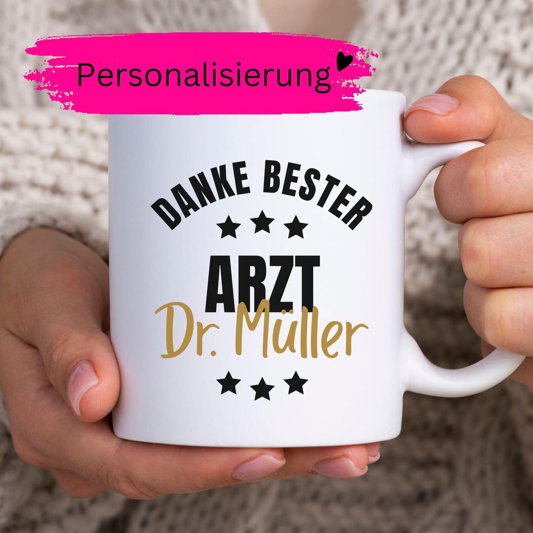 Arzt Tasse personalisiert Name Danke Doktor Mann Geschenk Geburtstag ...