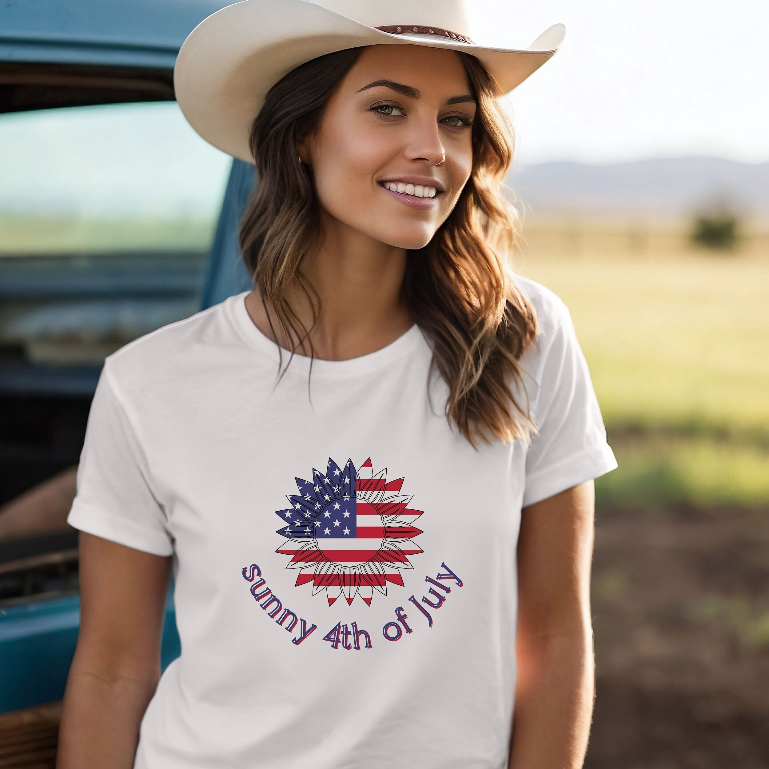 T-shirt Sunny 4th of July, Flag Sunflower,forth Patriotism Family,proud ...