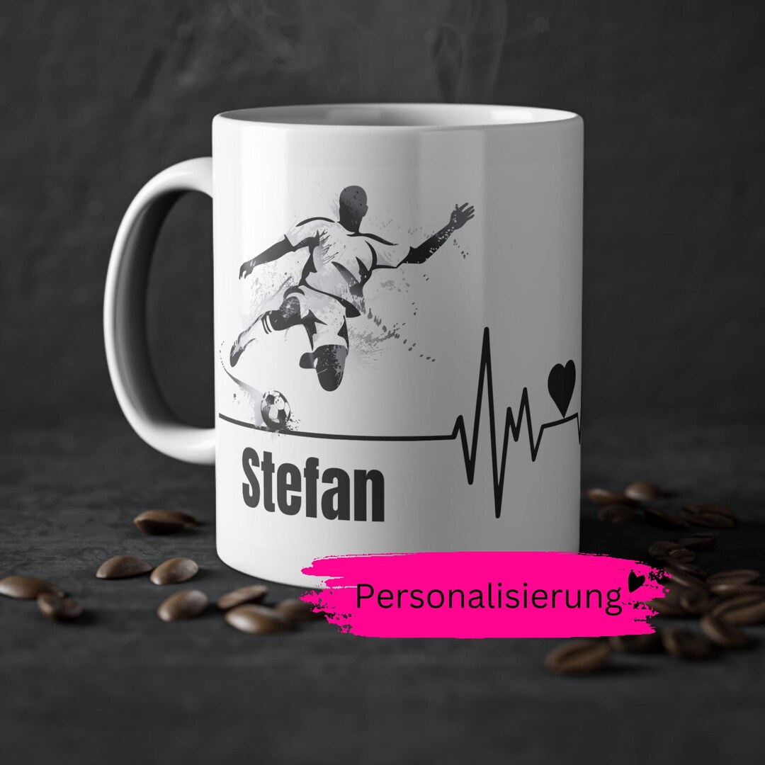 Personalisierte Fußball Tasse,Name Fußballer Geschenk Freund,Abschied Trainer Danke,Vatertag ...