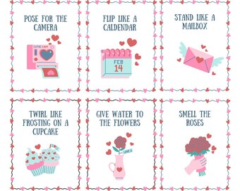 Valentine's Day Movement Task Cards, Brain Break Activity, Movement ...