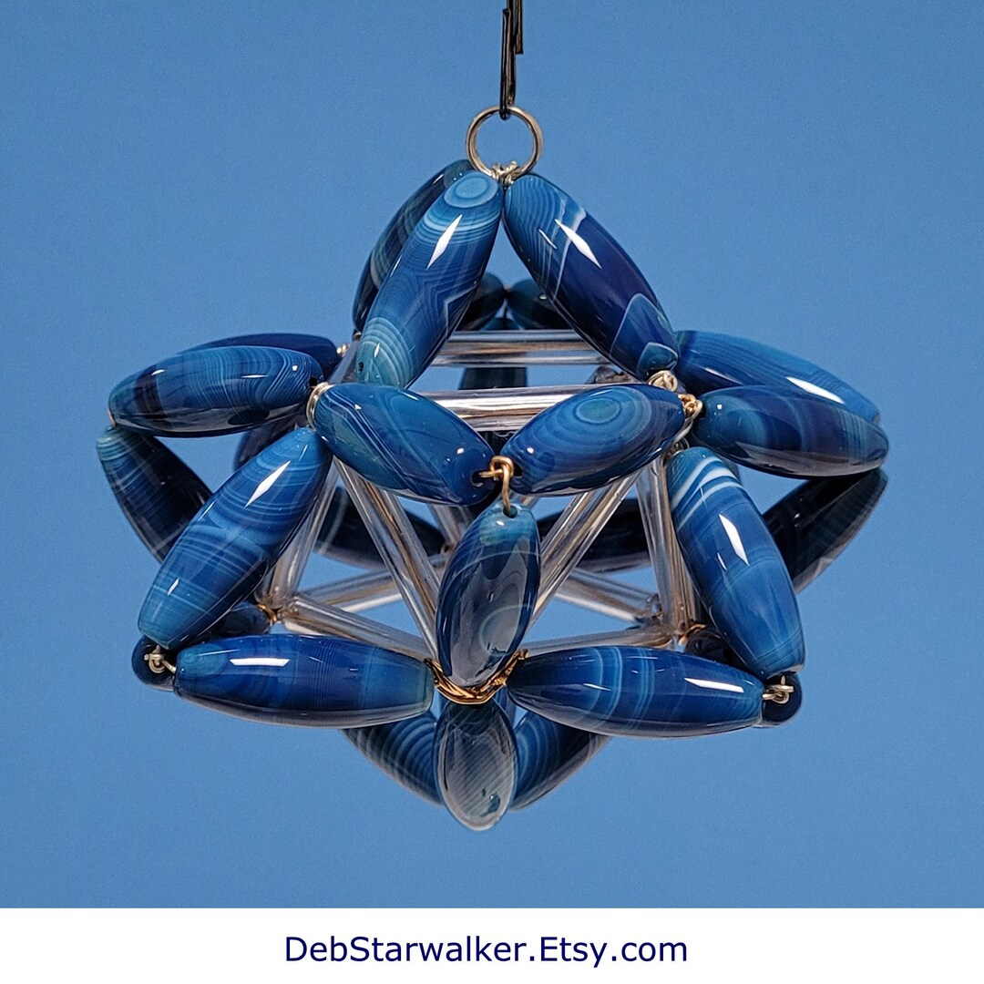 Sacred Geometry Merkaba, Blue Agate, Chakra Balancing, Energy Healing ...