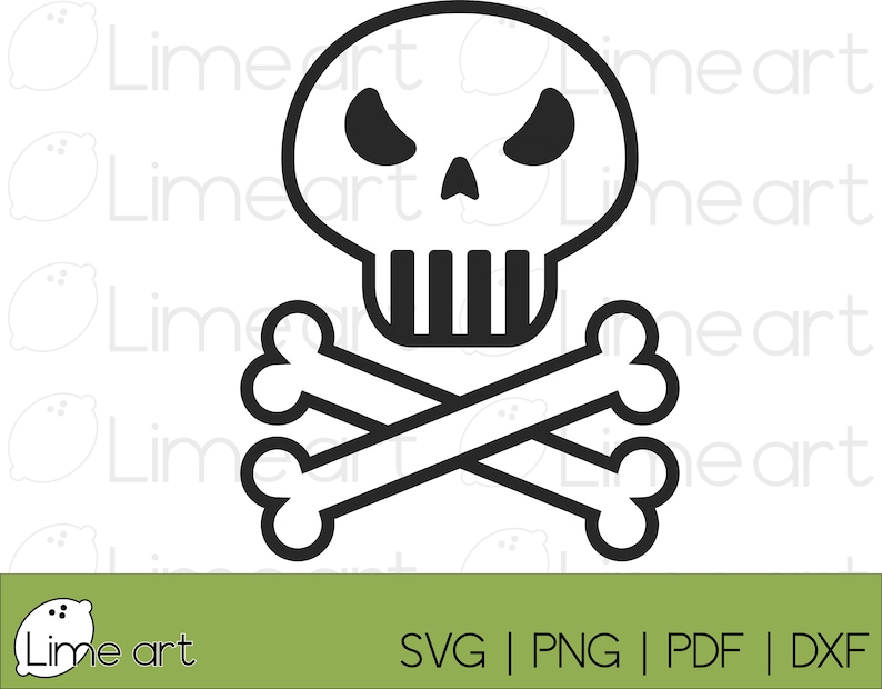Skull and Crossbones Clipart SVG, Digital Download for Cricut - Etsy