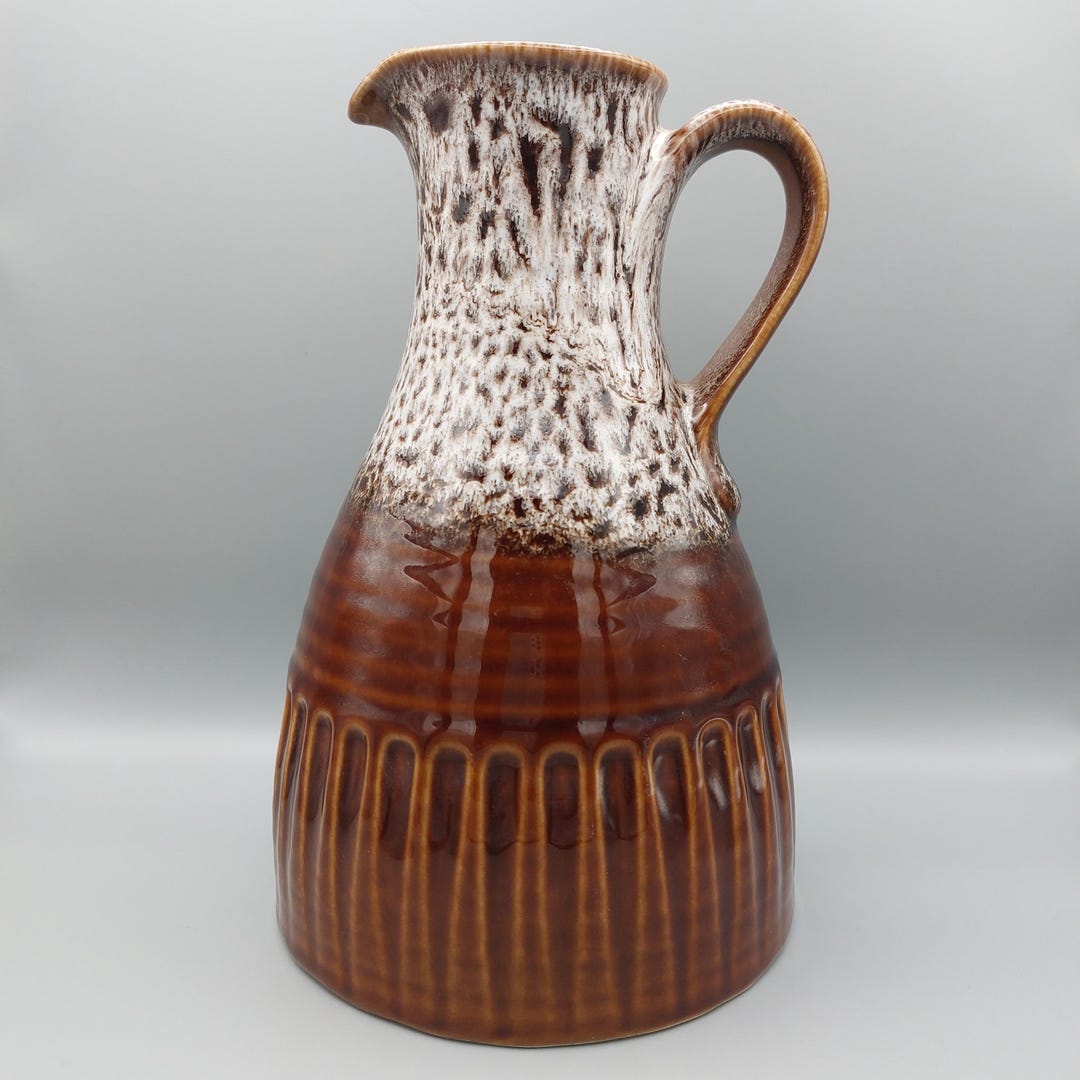 Large Retro 1970s Honeycombe Glaze Jug | Vintage Ceramic Pitcher Made ...