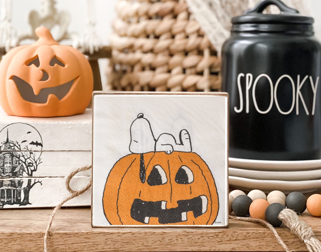 Snoopy Halloween Decor Cute Halloween Decor-wooden Shelf Sitter Snoopy ...