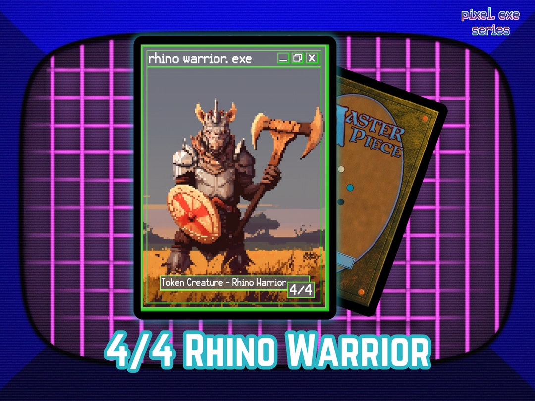 Rhino Warrior Token 4/4 MTG Pixel Art 8bit Proxy Magic the Gathering ...