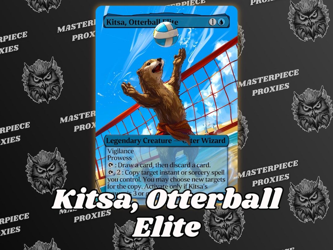 Kitsa, Otterball Elite MTG Card Good MTG Gift Full Art Custom Fantasy Art Series High Quality ...