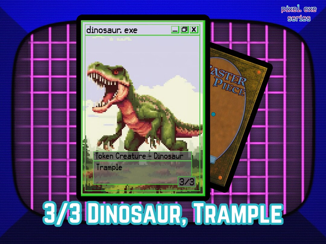 Dinosaur Token 3/3 trample MTG Pixel Art 8bit Proxy Magic the Gathering ...