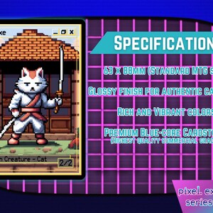Cat Token 2/2 MTG Gift Present Pixel Art 8bit Proxy Magic the Gathering ...