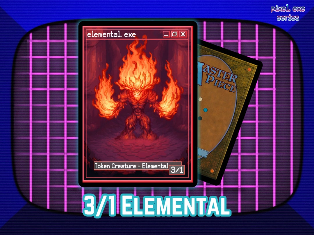 Elemental Token 3/1 MTG Pixel Art 8bit Proxy Magic the Gathering Custom ...
